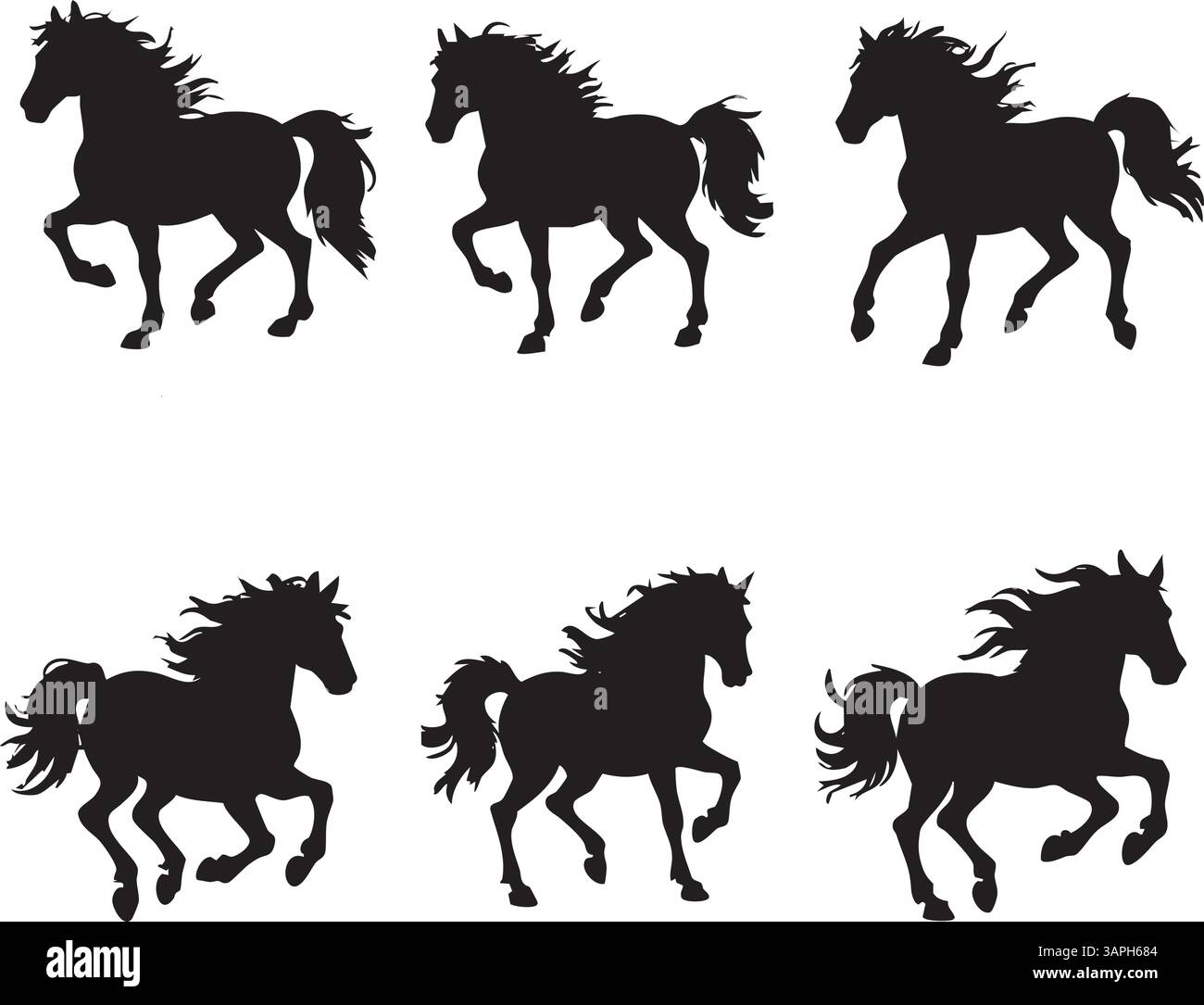 Horses in motion Stock Vector Images - Alamy