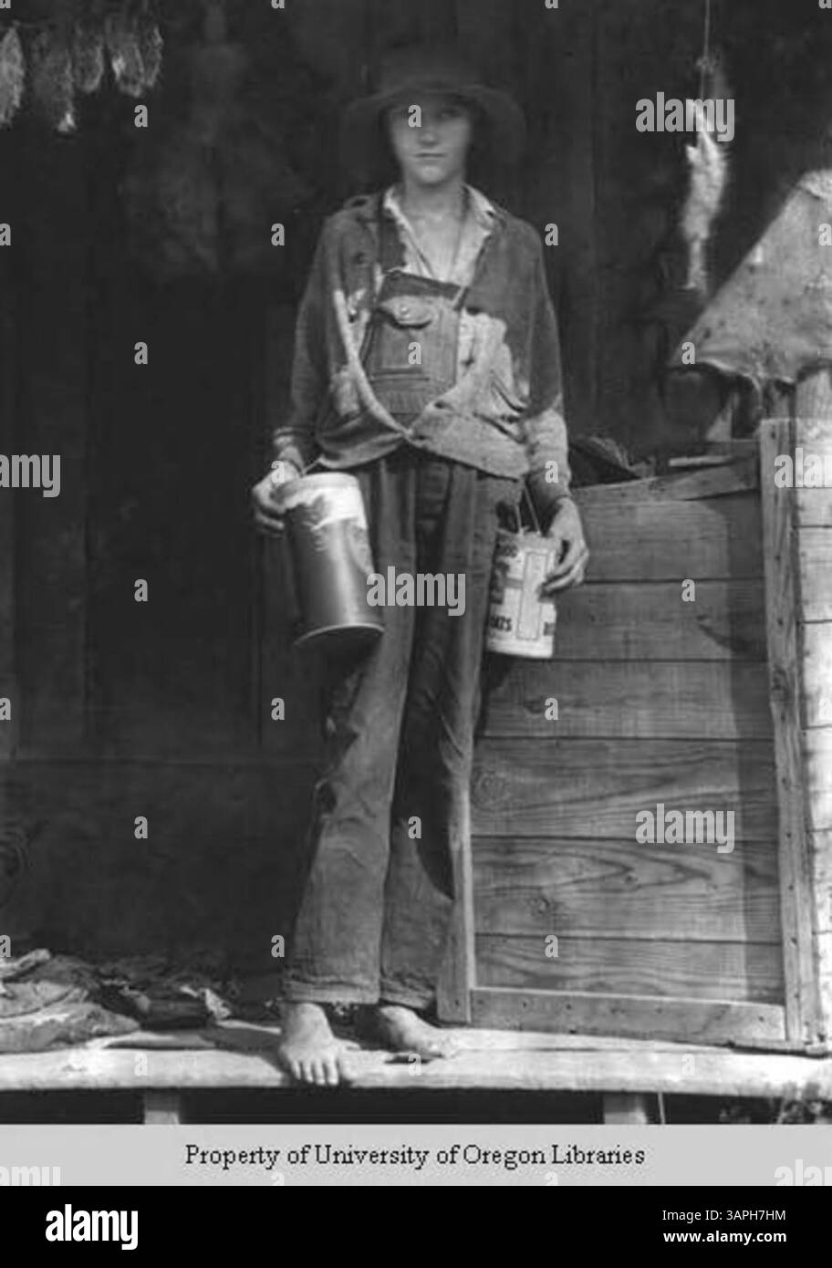 Photograph of Elsie Stewart, a tomboy on a cabin porch, from the Doris ...