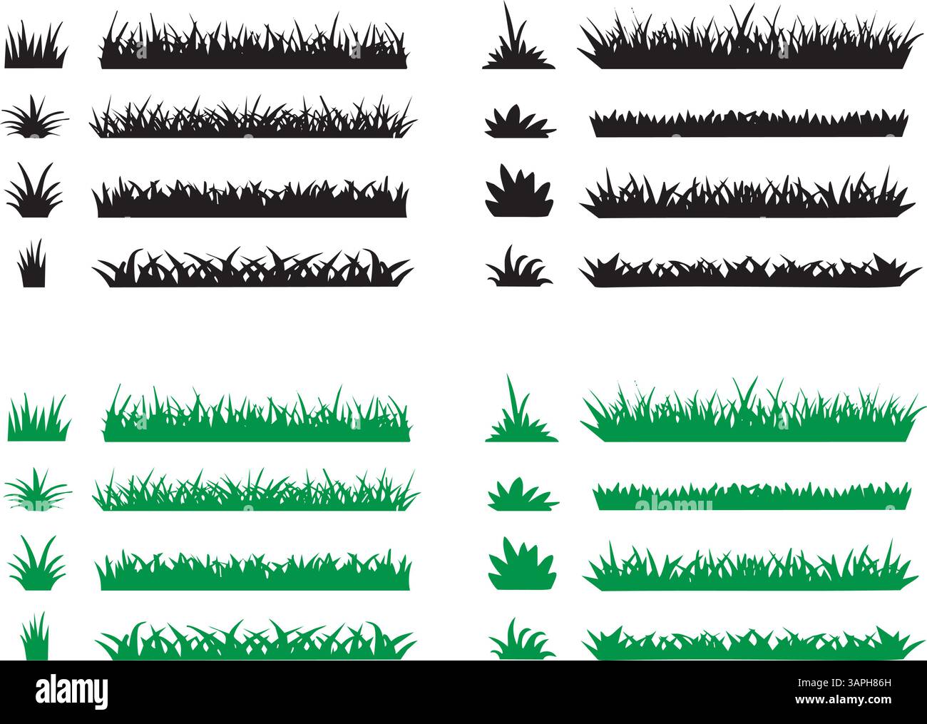 Silhouette grassland border clipart hi-res stock photography and images ...