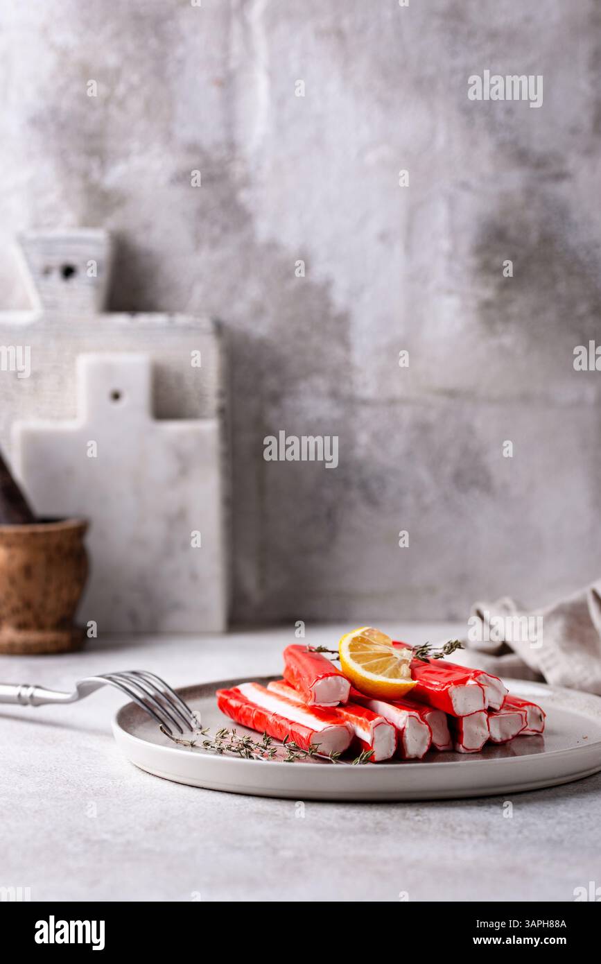 Surimi sticks from crab meat Stock Photo - Alamy