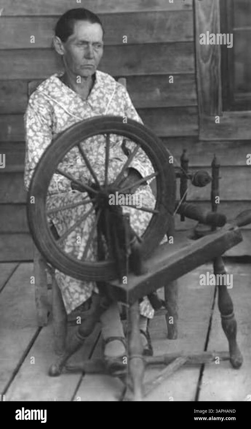 Photograph of Mary Willmott, a skilled spinner, weaver, and quilter ...