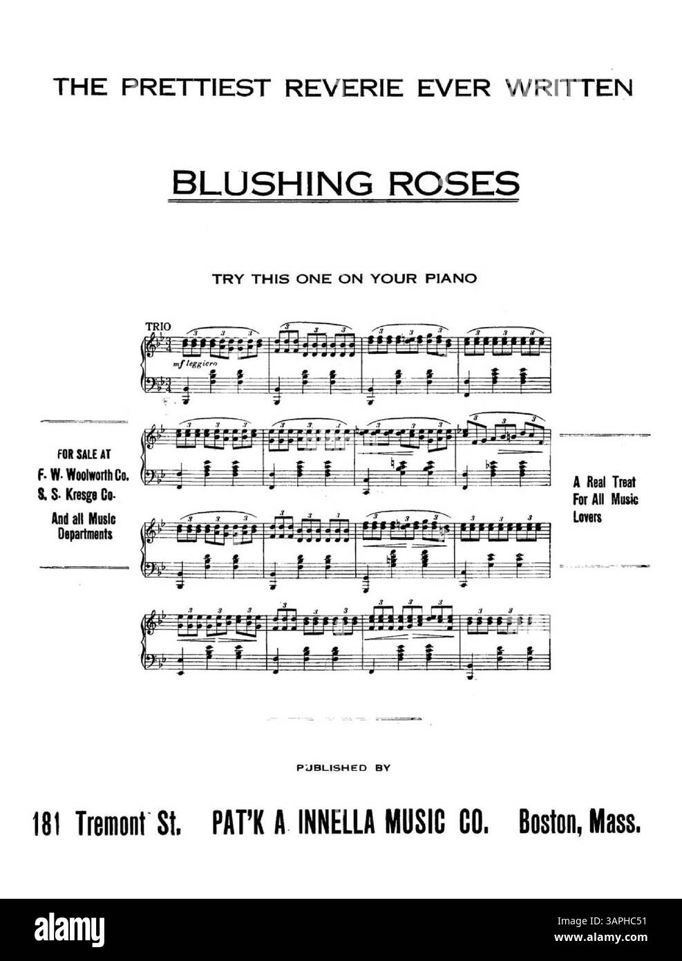 The back cover of this sheet music features a full-page advertisement ...