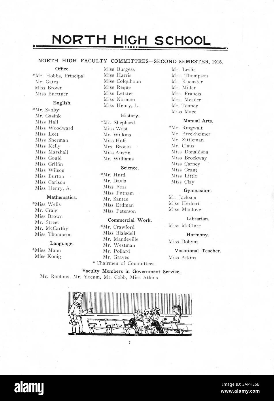 The 1918 Polaris yearbook from North High School presents student portraits, faculty members ...