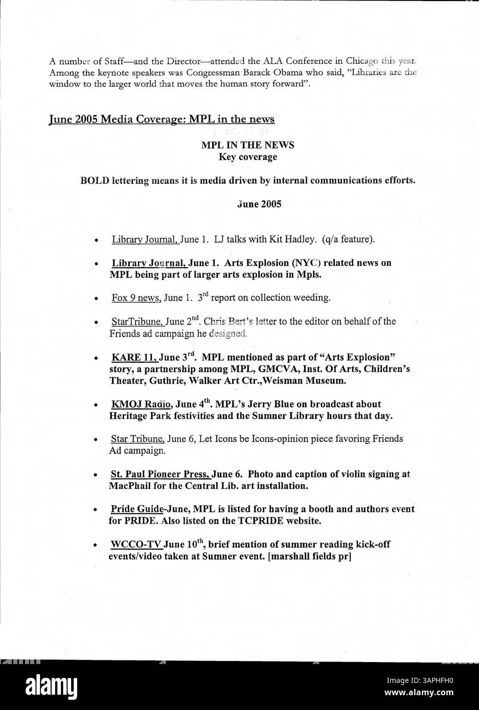 This weekly bulletin from 2005 provides important updates for employees ...