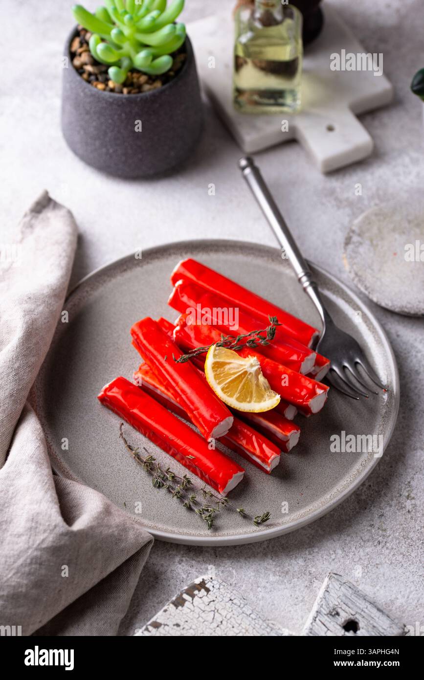 Surimi sticks from crab meat Stock Photo - Alamy