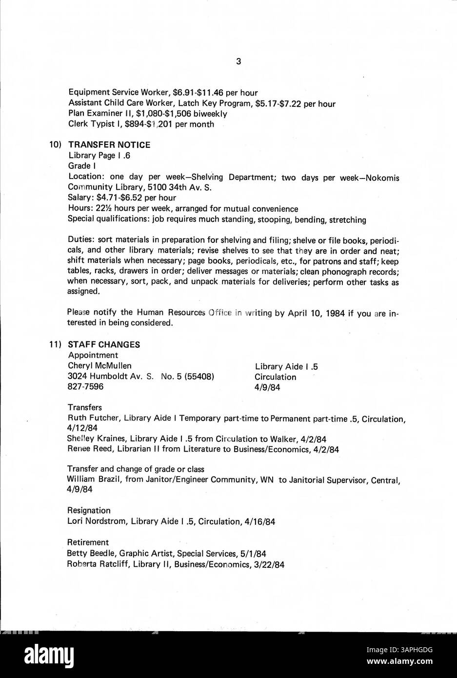 The 1984 Minneapolis Public Library Official Bulletin is a weekly ...