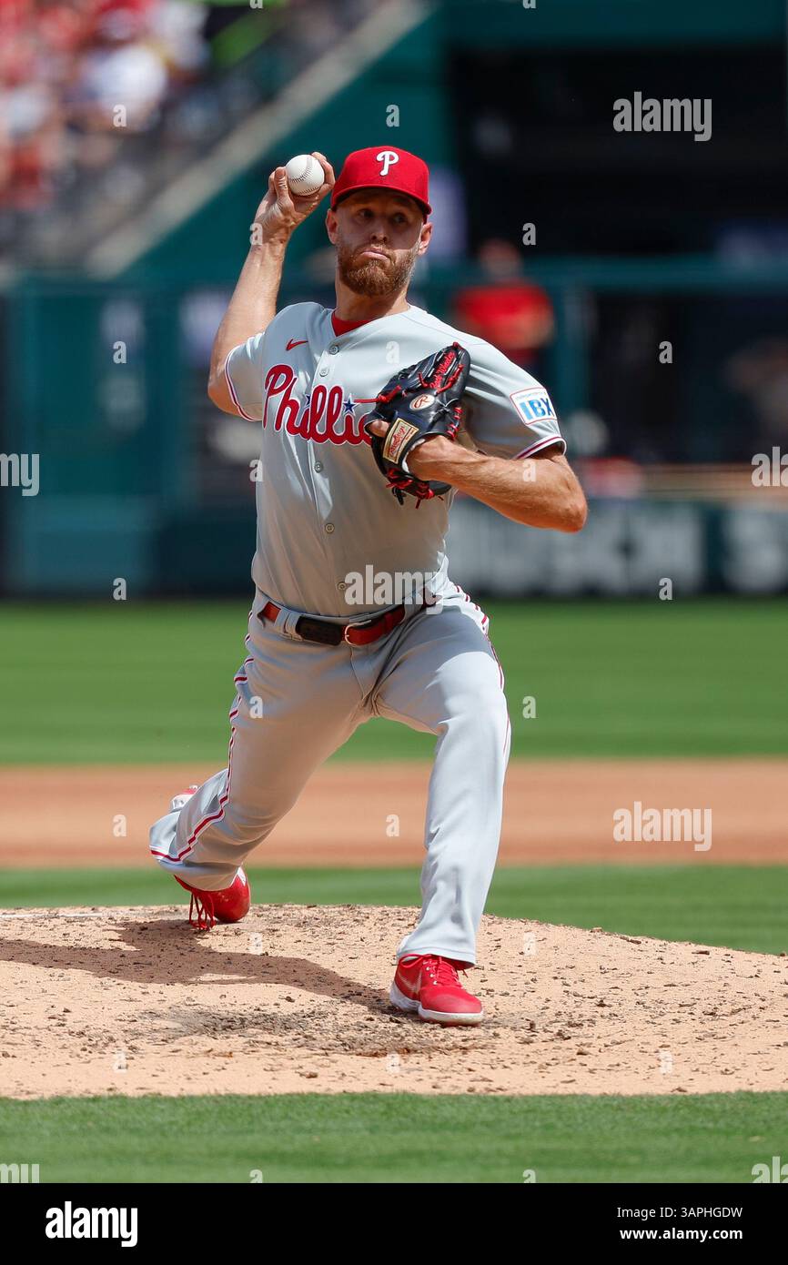 Zack Wheeler #45 of the Philadelphia Phillies throws a pitch during a ...