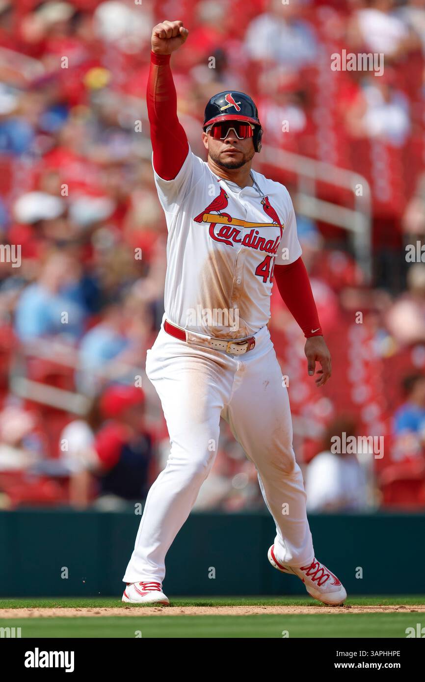 Willson Contreras #40 of the St. Louis Cardinals celebrates during a ...