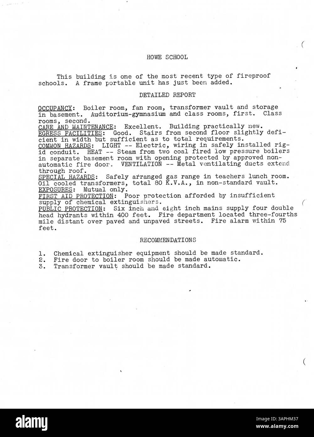 A detailed fire protection engineering inspection report for Minneapolis Public Schools. It ...