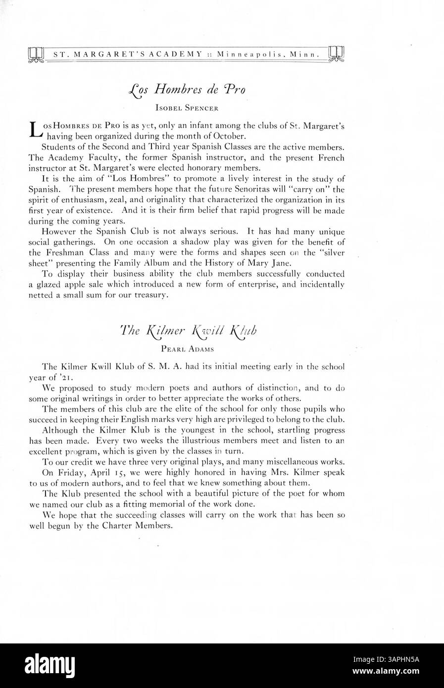 The Dayesye Yearbook from St. Margaret's Academy, 1921, highlights ...