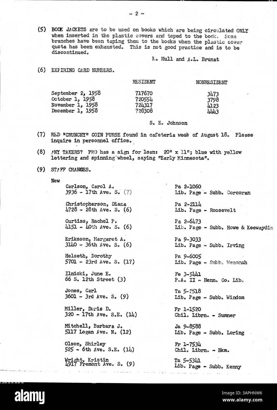 The 1958 Minneapolis Public Library Official Bulletin includes weekly ...