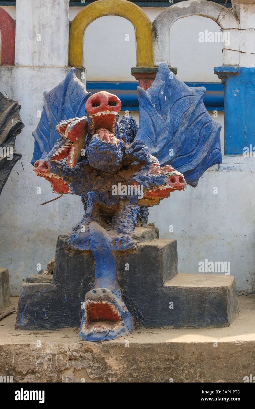 Ghana, Biriwa Beach. A Posuban Statue, part of Posuban Shrine, a ...