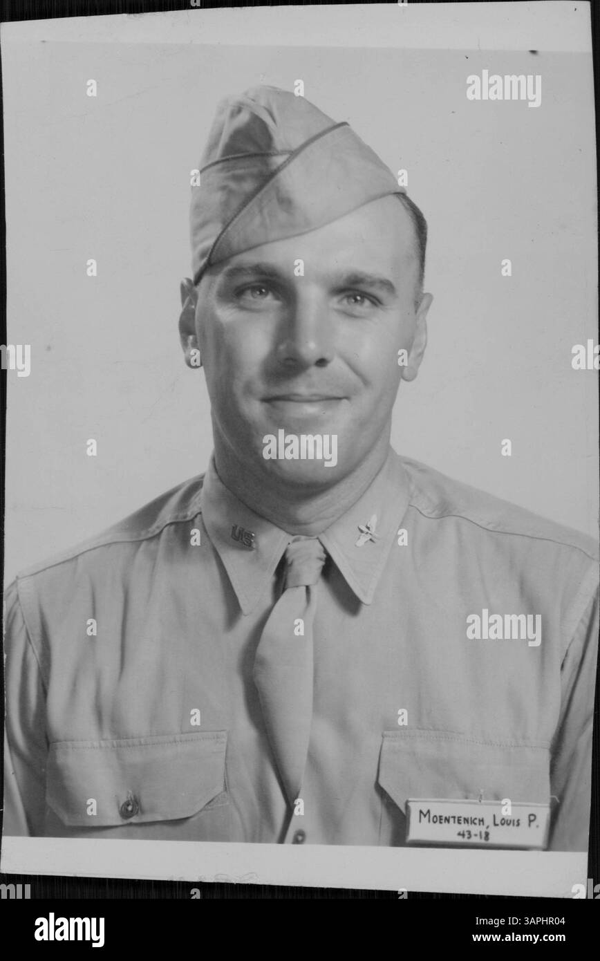 Louis P. Moentenich, navigator of a B-24 bomber stationed in England ...
