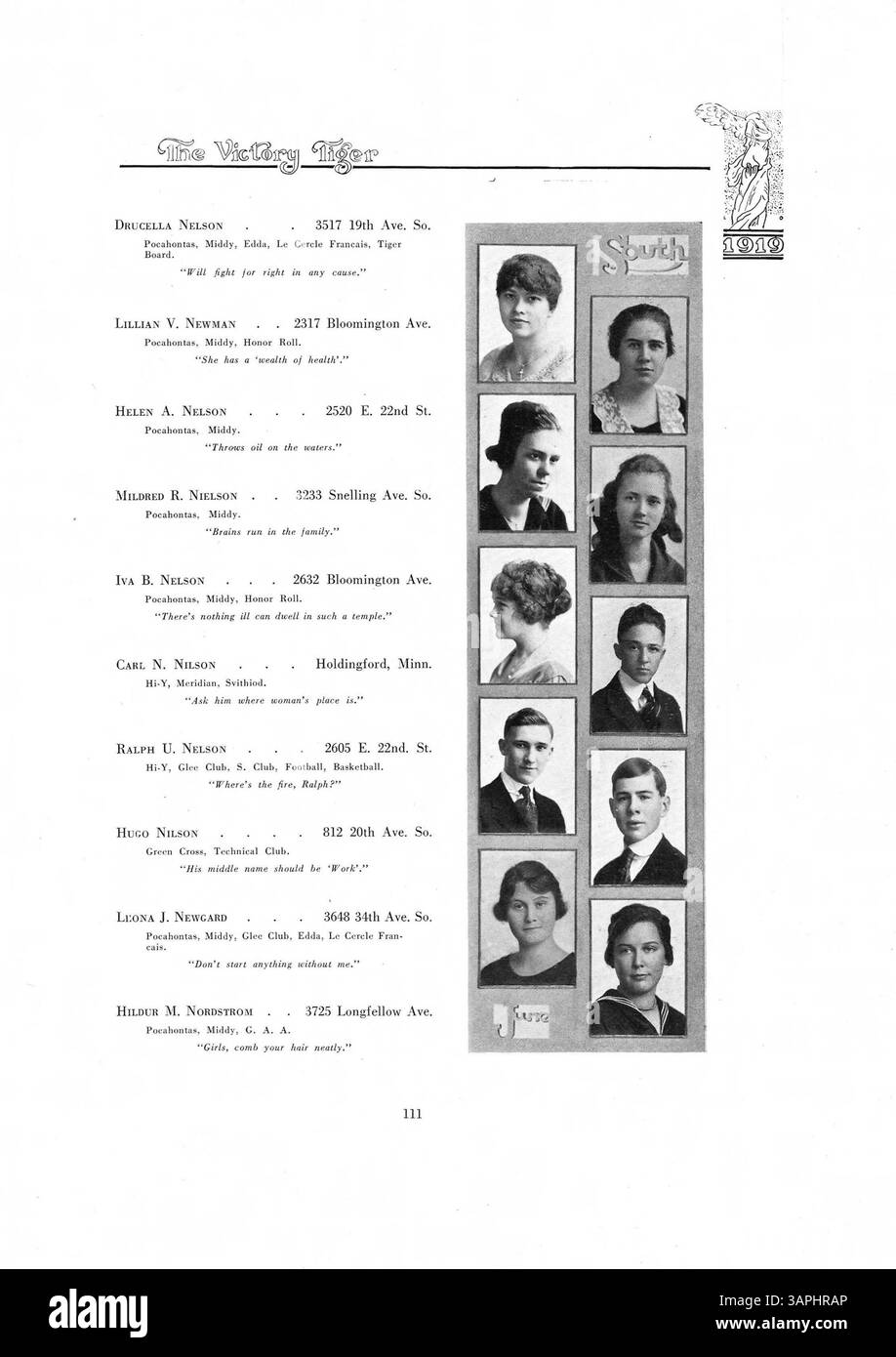 The 1919 'Victory Tiger' South High Yearbook documents key moments of ...