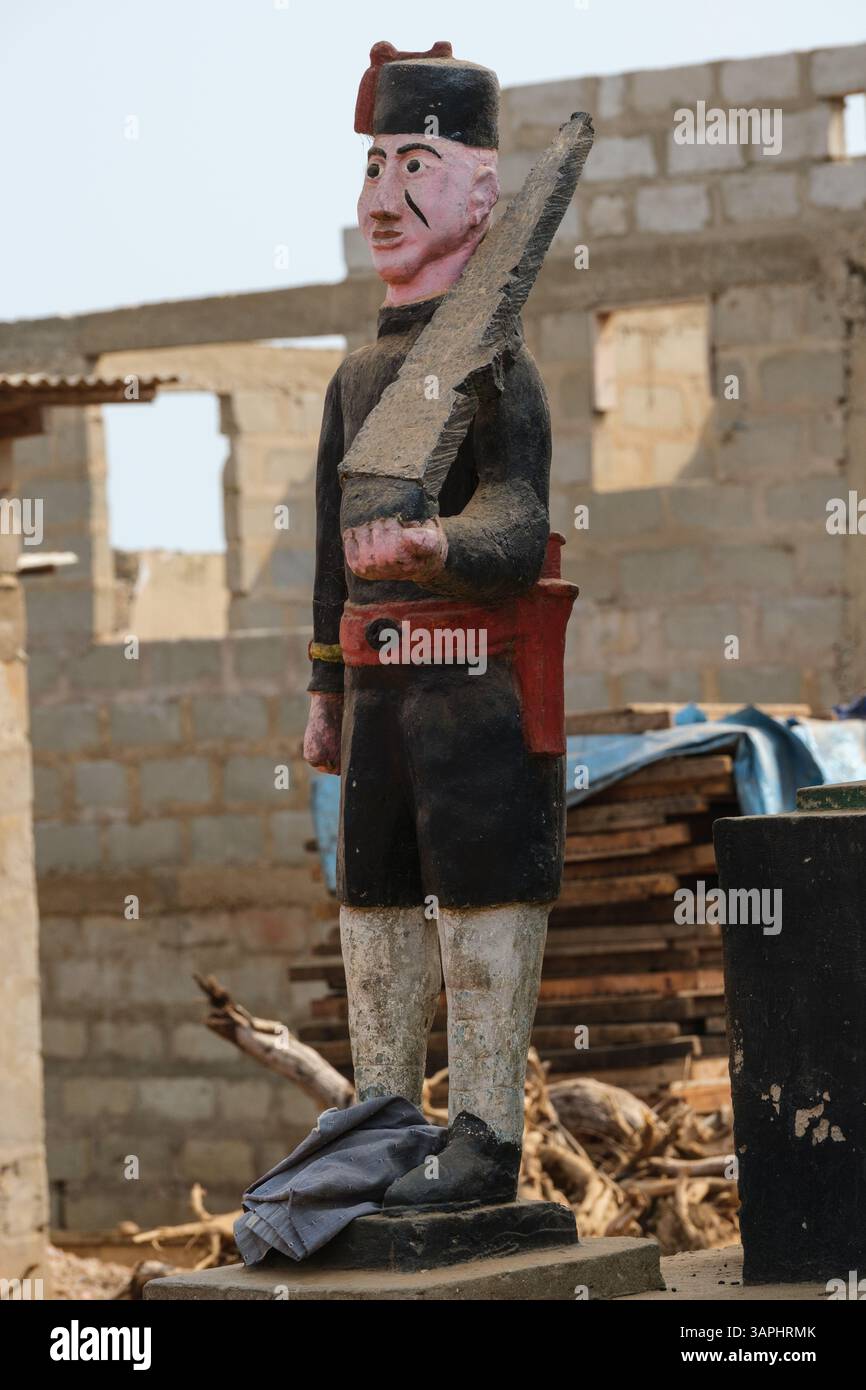 Ghana, Biriwa Beach. A Posuban Statue, part of Posuban Shrine, a ...