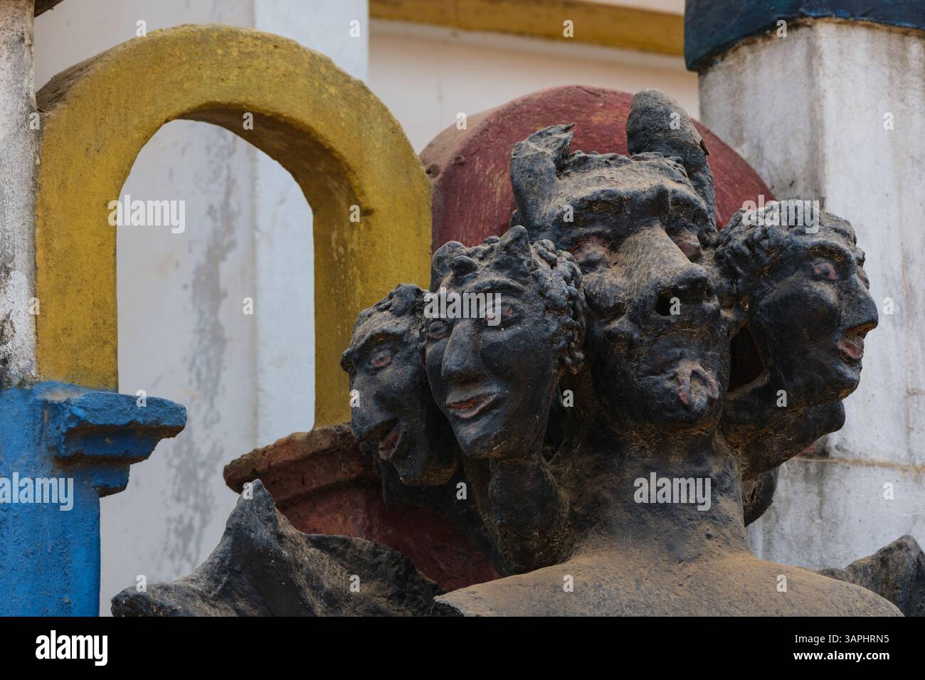 Ghana, Biriwa Beach. A Posuban Statue, part of Posuban Shrine, a ...