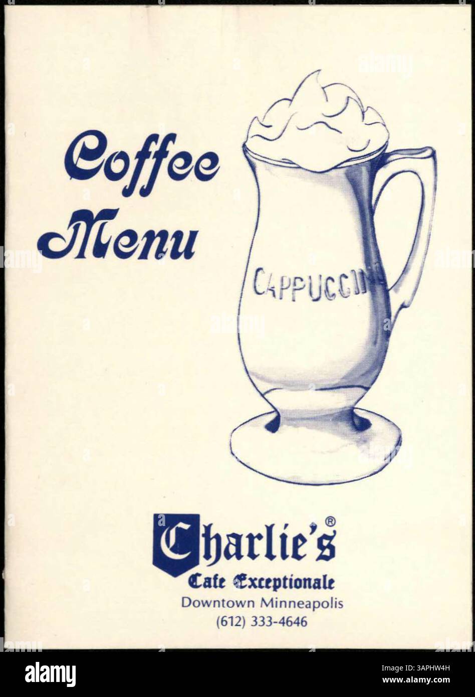 This small bi fold coffee menu from charlies cafe exceptionale hi-res ...