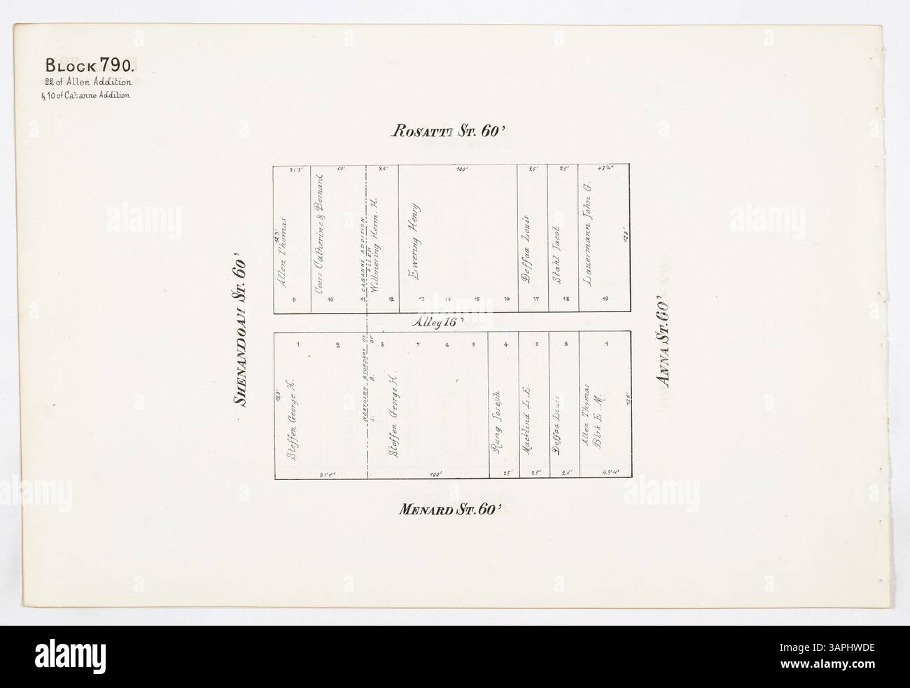 This map from the Block Book of St. Louis shows Block 790, part of the ...