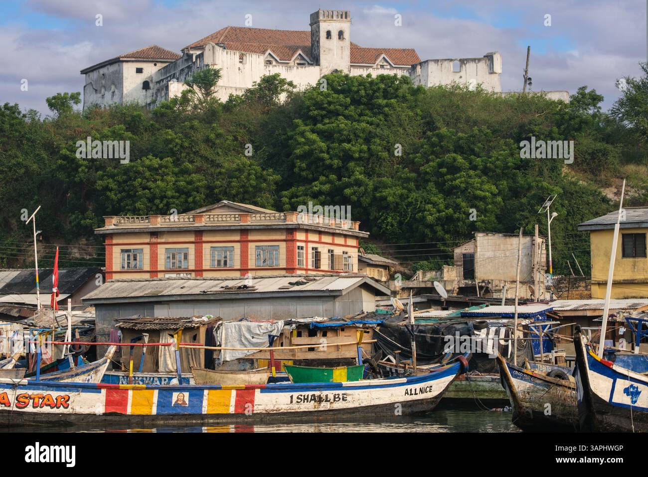 Ghana, Elmina. Fort Saint Jago, providing Protection for Fort Saint ...