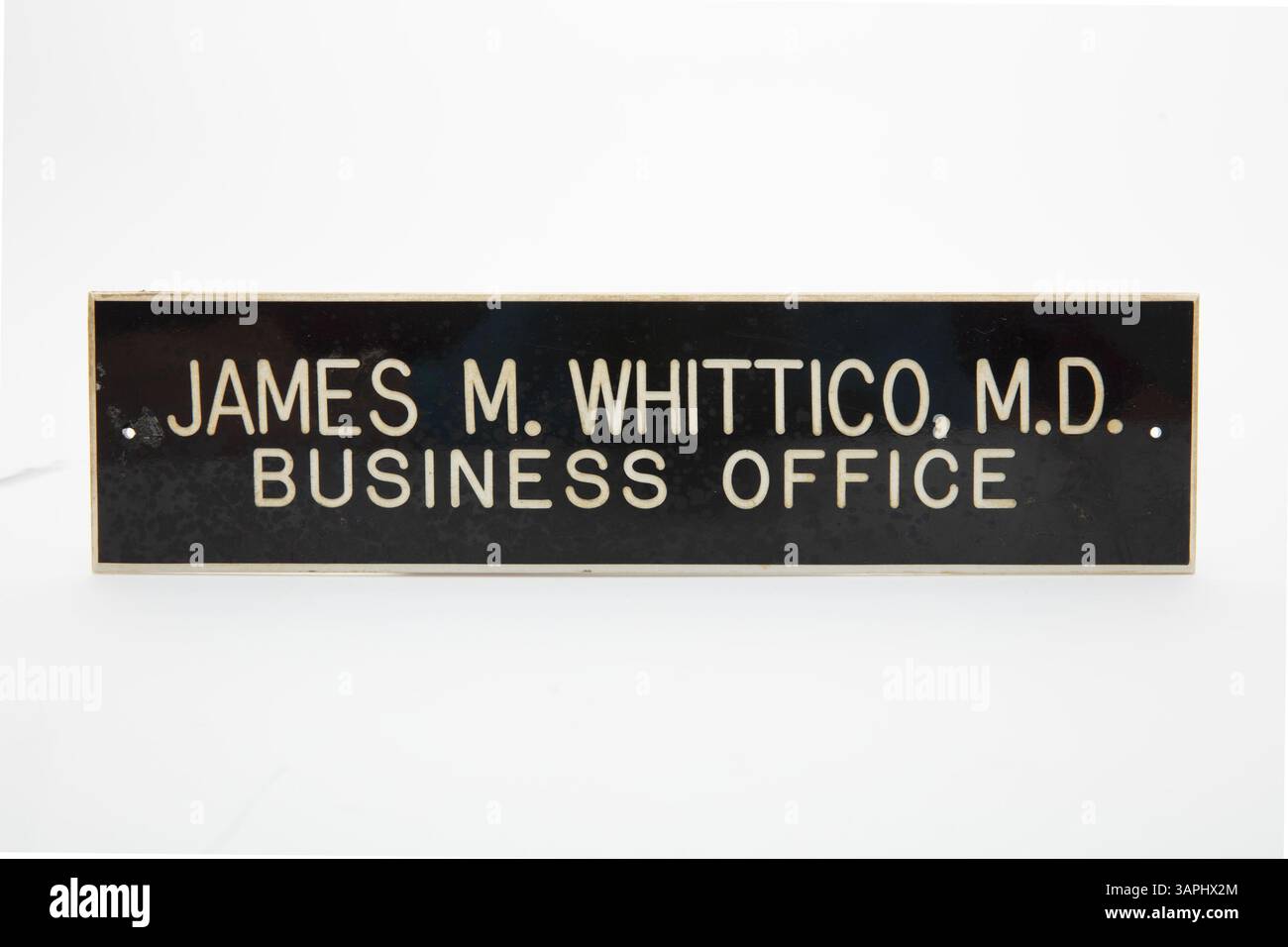 The nameplate of Dr. James Malachi Whittico, Jr. from the Mound City ...