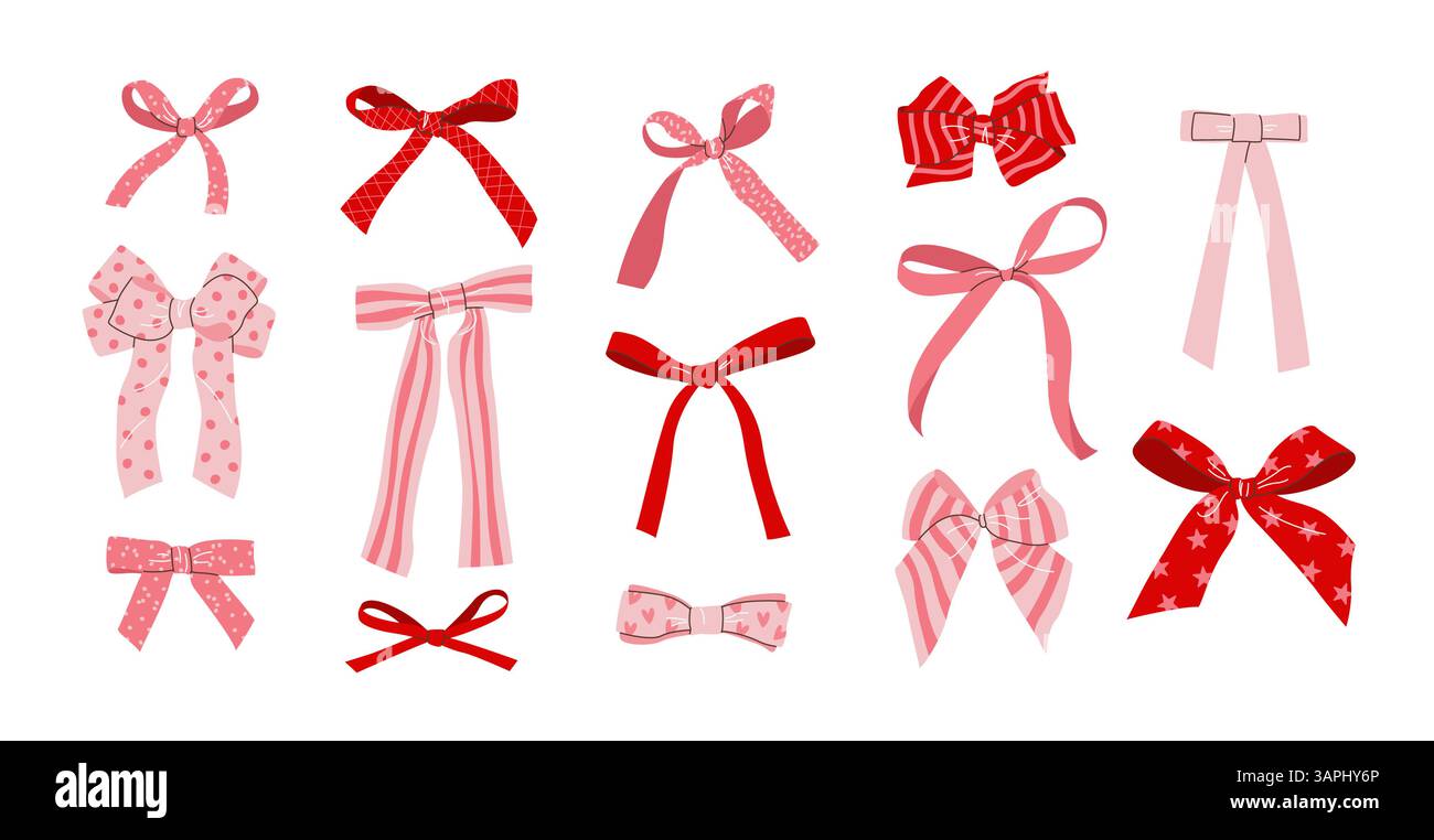 Set of hand drawn bows, bow ties, ribbons. Vector Stock Vector Image ...
