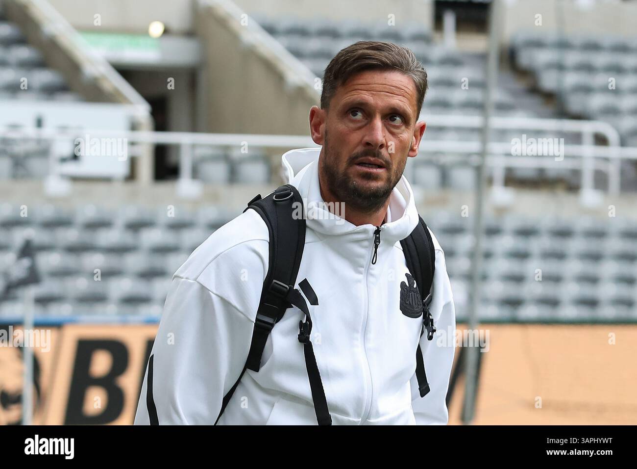 Newcastle, UK. 16th Apr, 2025. Newcastle United Assistant Manager Jason ...