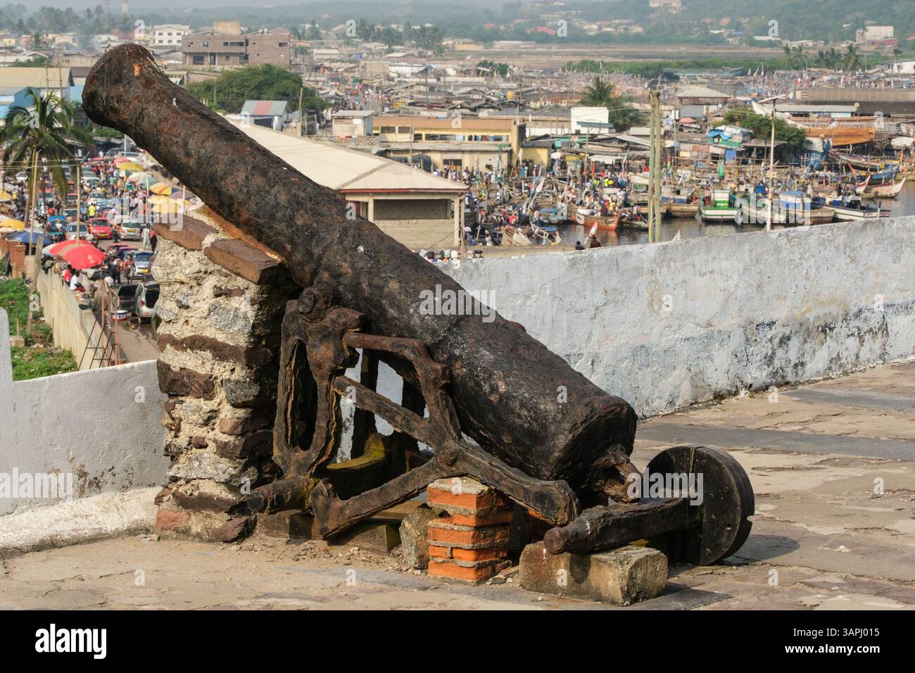 Ghana, Elmina. St. George's Castle, Elmina Castle. Old Cannon. Elmina ...