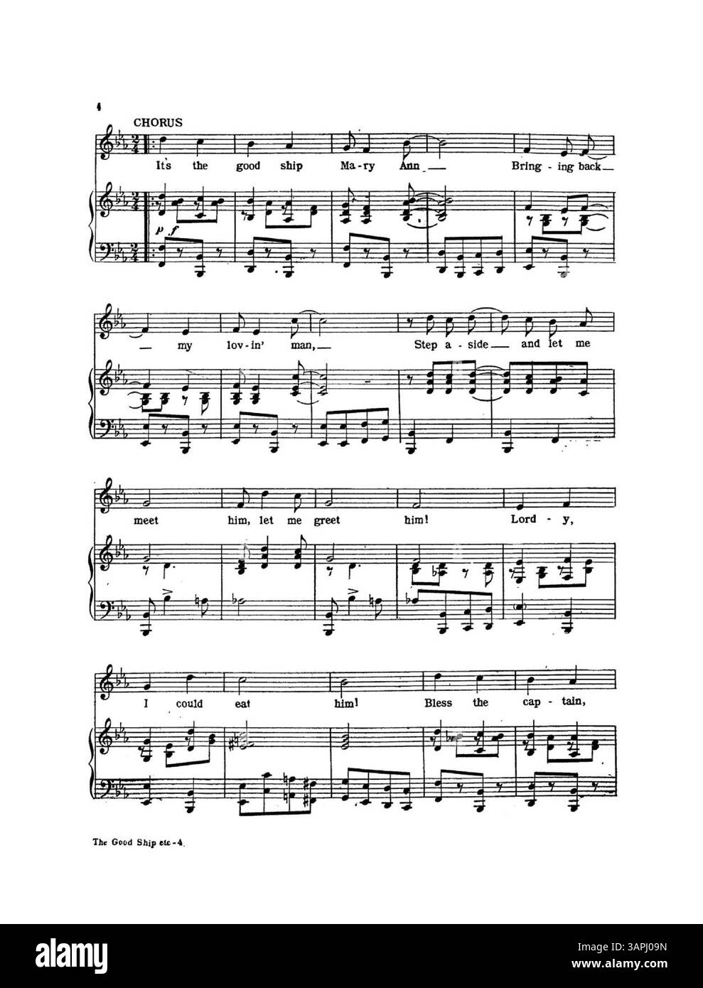 This sheet music features the title ‘The Good Ship Mary Ann.’ The back ...
