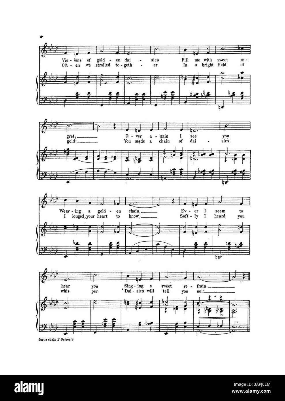 A publication featuring the song 'Just a Chain of Daisies', with full ...