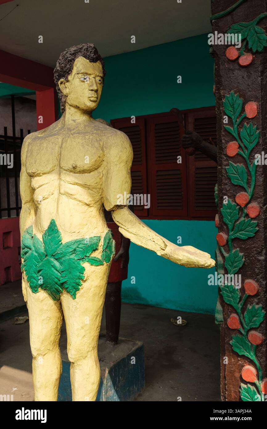Ghana, Elmina. Adam and Eve Posuban, a Traditional Shrine of the Akan ...
