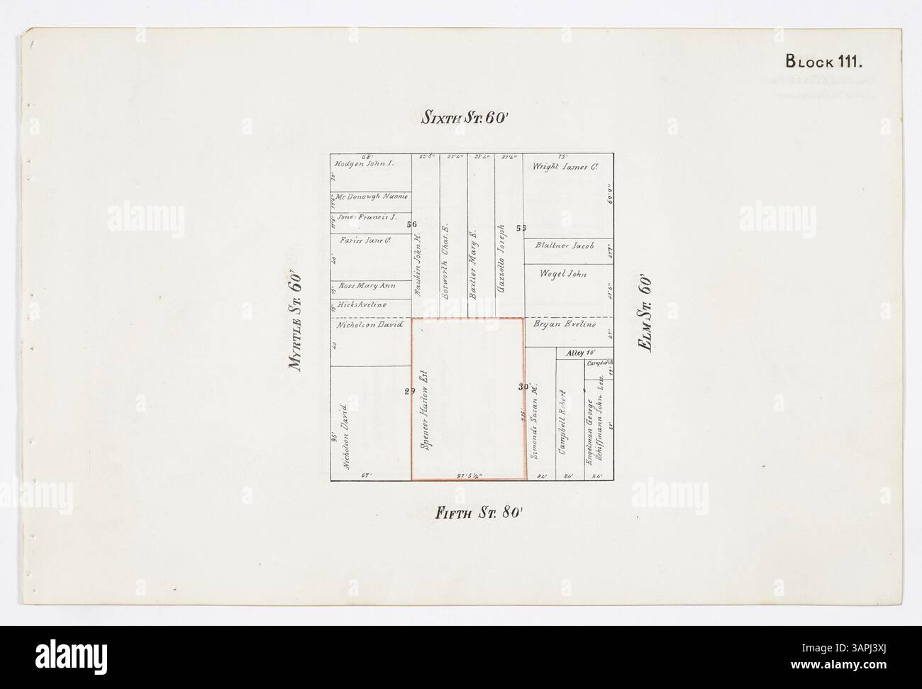A historical block book from St. Louis documenting property ownership ...