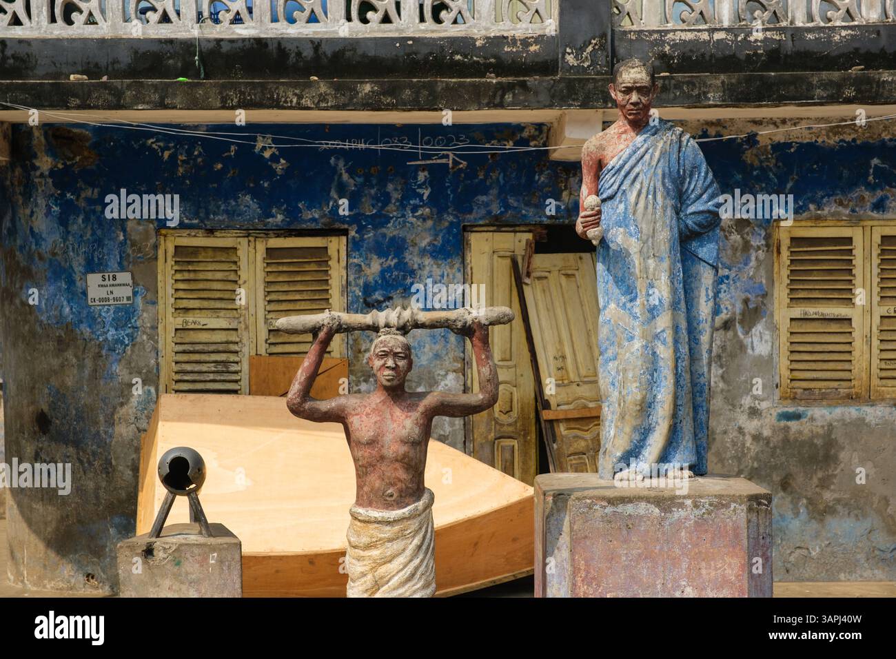 Ghana, Elmina. A Posuban, a Traditional Shrine of the Akan Ethnic Group ...