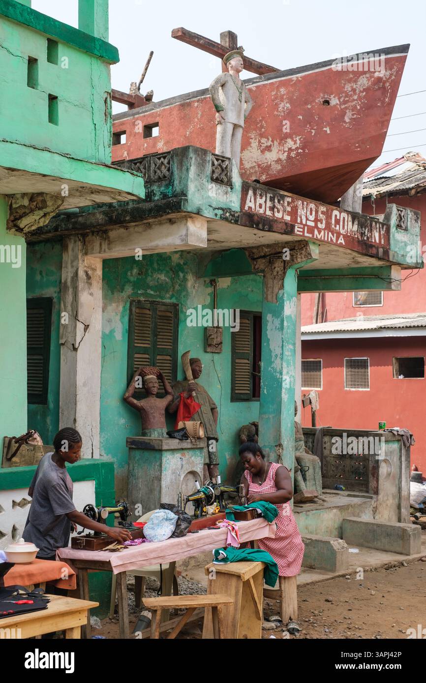 Ghana, Elmina. A Posuban, a Traditional Shrine of the Akan Ethnic Group ...