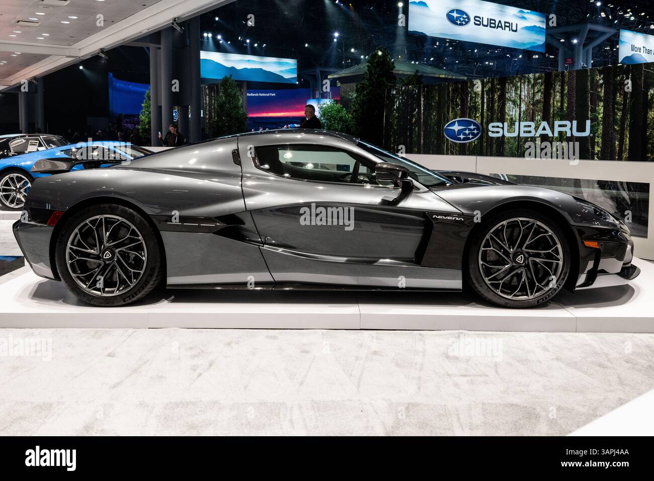 A Rimac Nevera at the New York International Auto Show at the Jacob ...