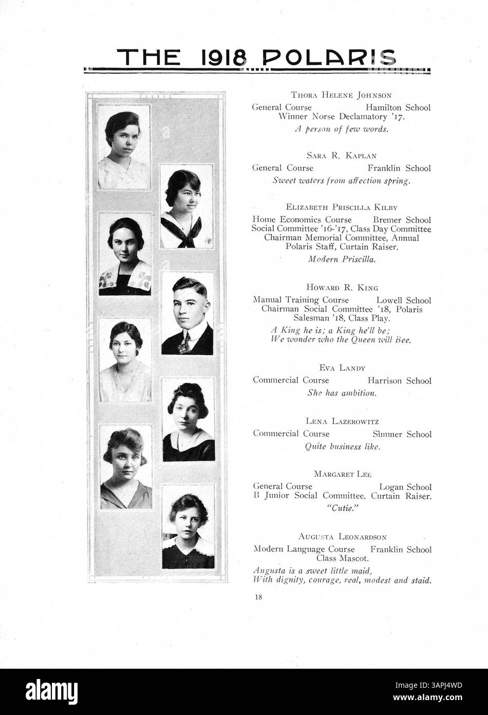 The 'Polaris' yearbook of 1918 from North High School documents the ...