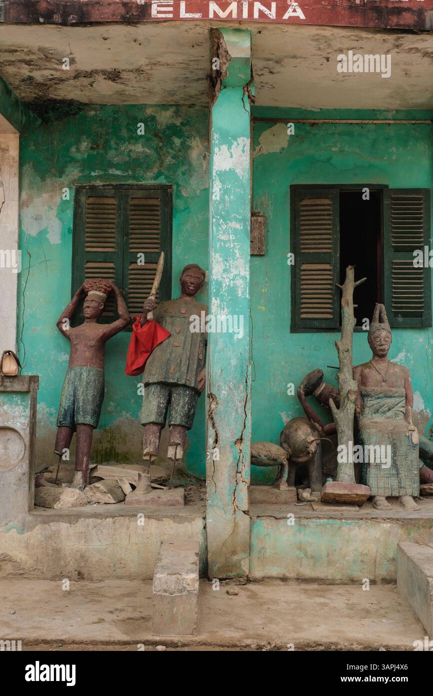 Ghana, Elmina. A Posuban, a Traditional Shrine of the Akan Ethnic Group ...