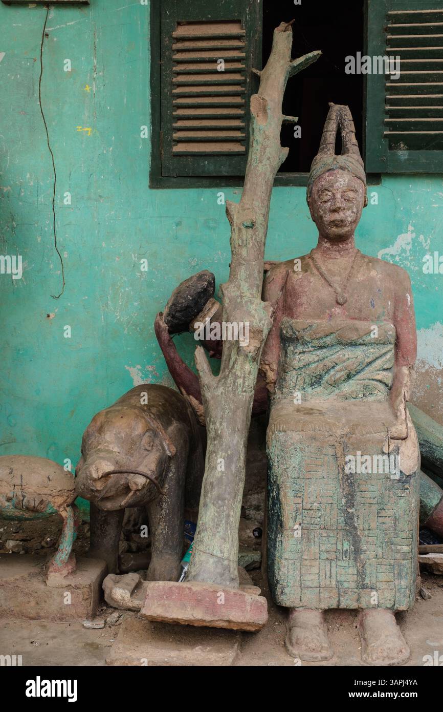 Ghana, Elmina. A Posuban, a Traditional Shrine of the Akan Ethnic Group ...