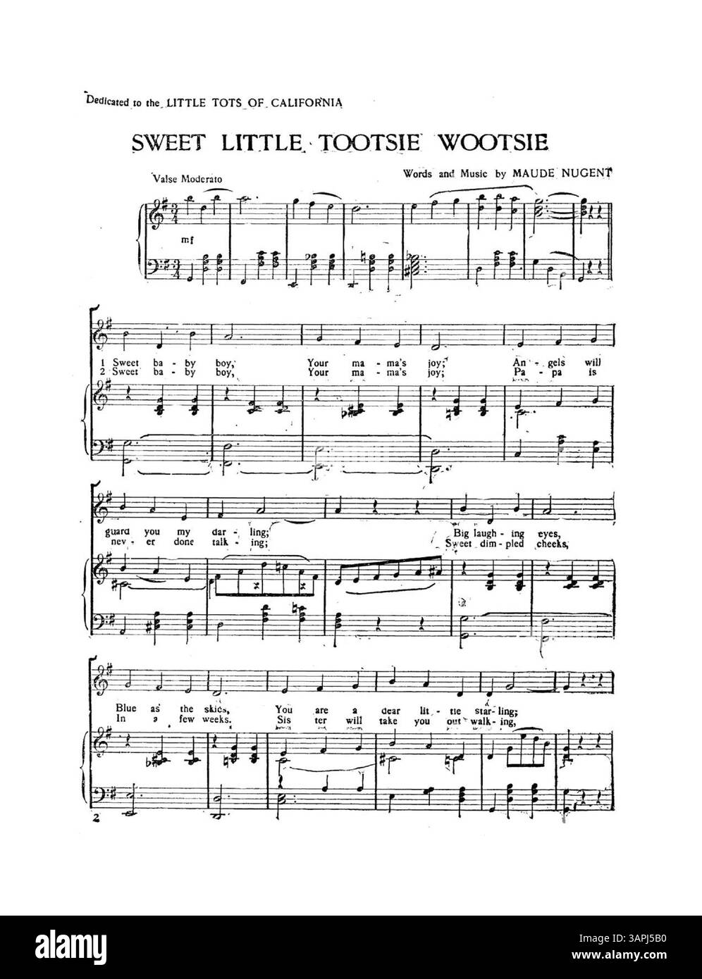 'Sweet Little Tootsie Wootsie' by Maude Nugent, written for the Sunday ...