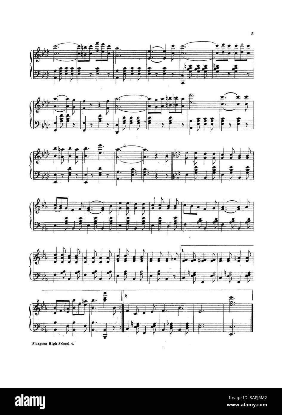 Cover of the sheet music for the 'Sturgeon High School' march and two-step, respectfully ...