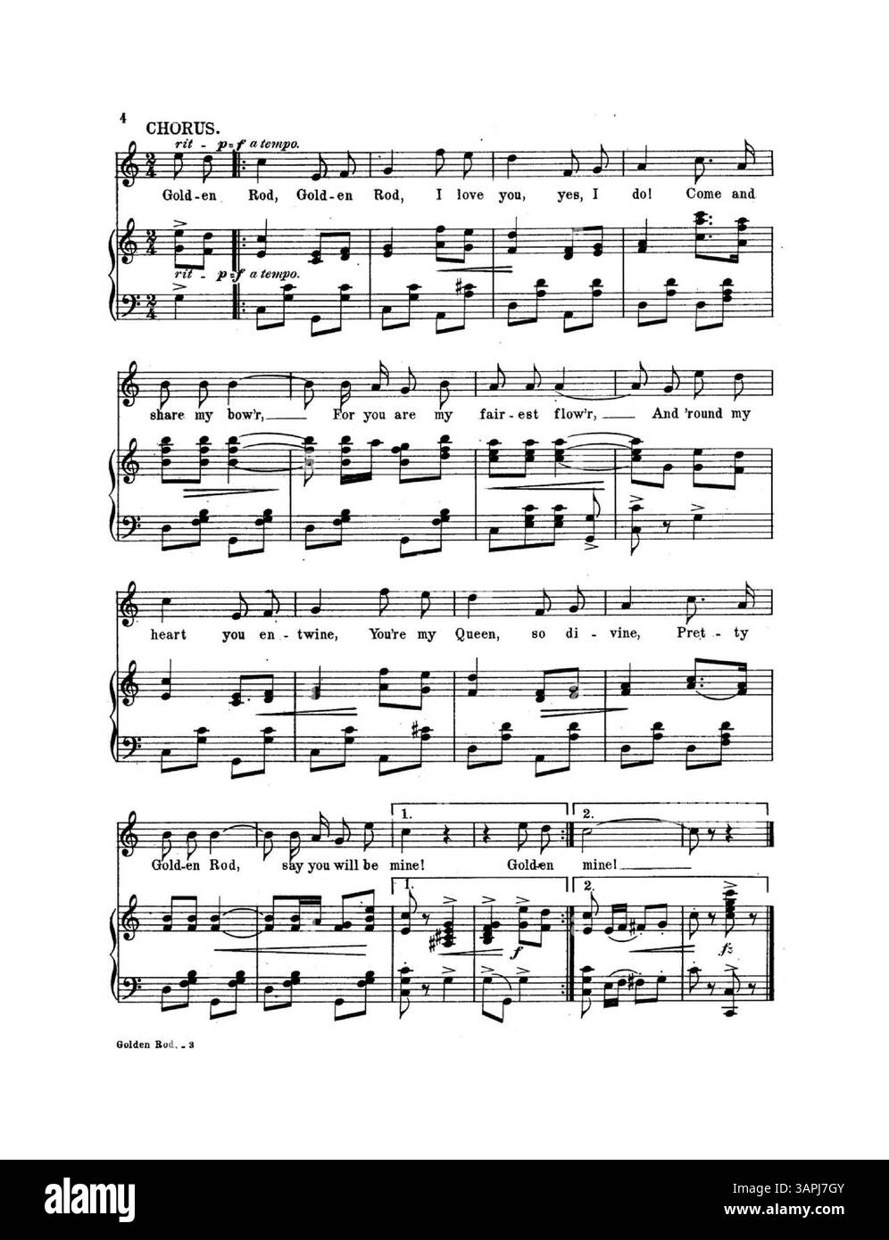 This sheet music cover features the dedication of 'Golden Rod' to ...