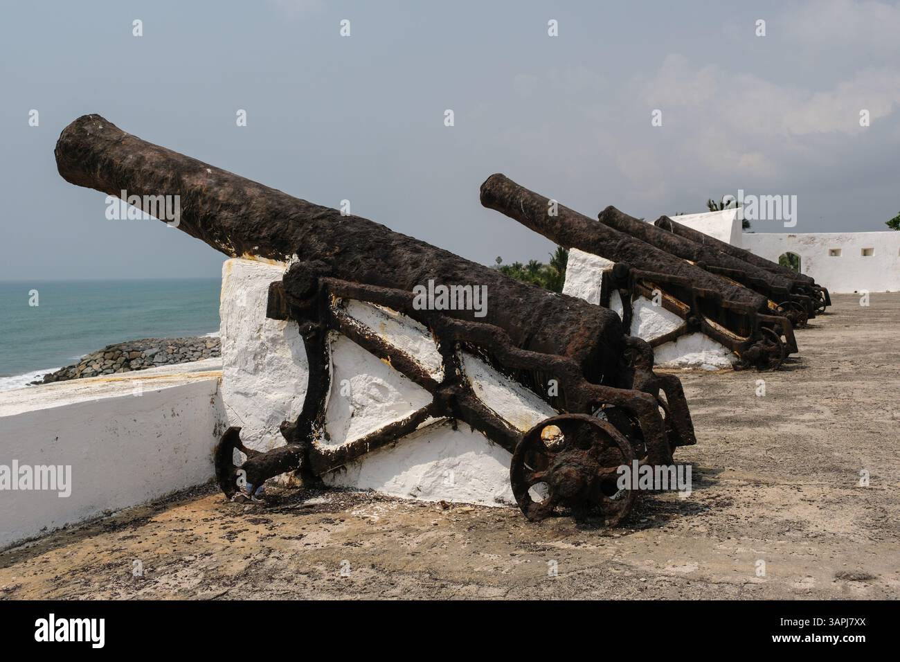 Ghana, Cape Coast. Cape Coast Castle, Cannons Facing the Sea Stock ...