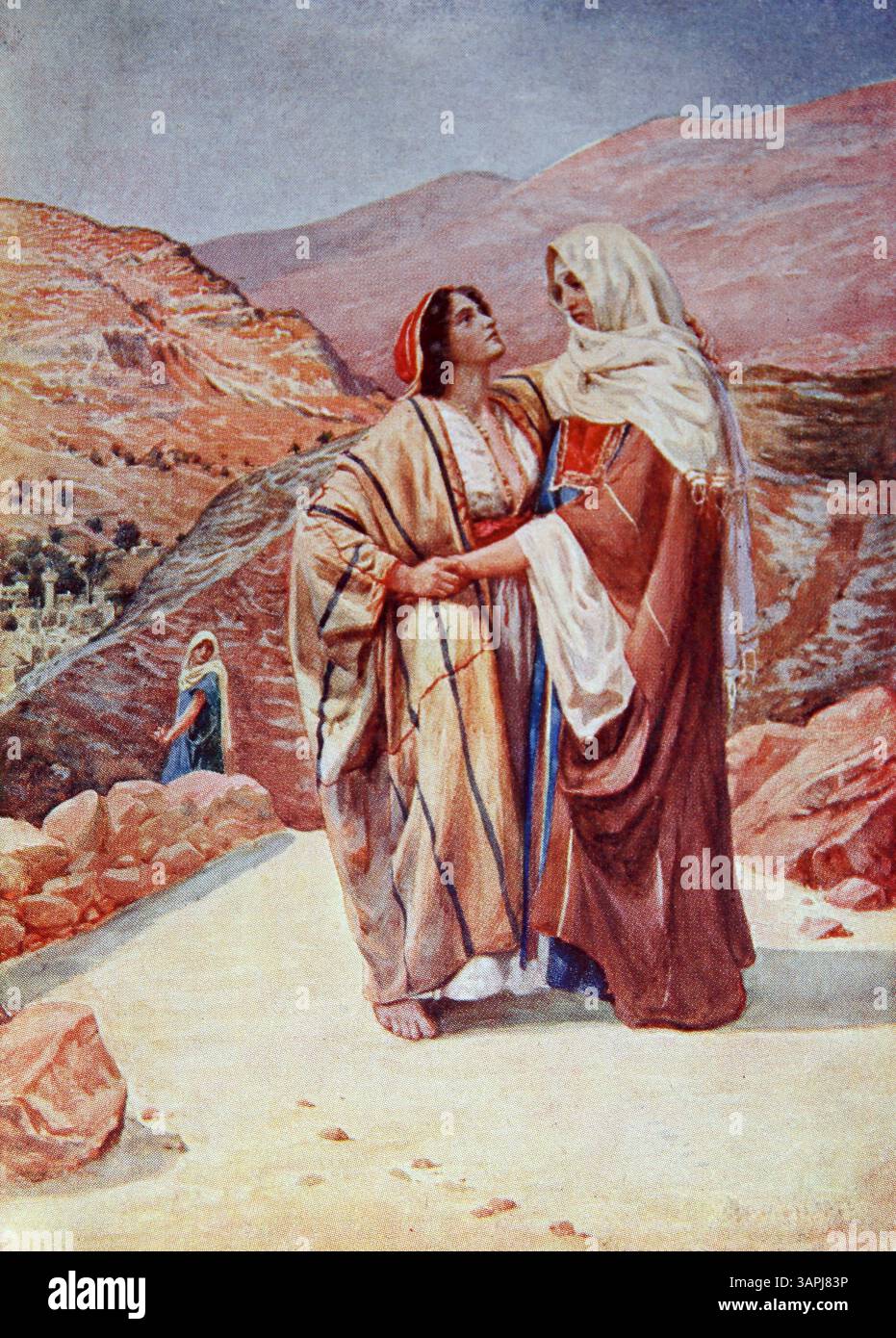 Illustration of Ruth and Naomi - Naomi Set Out to return to Canaan ...