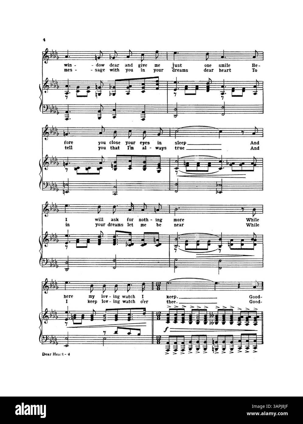 This sheet music cover for 'Good night, dear heart,' written by ...