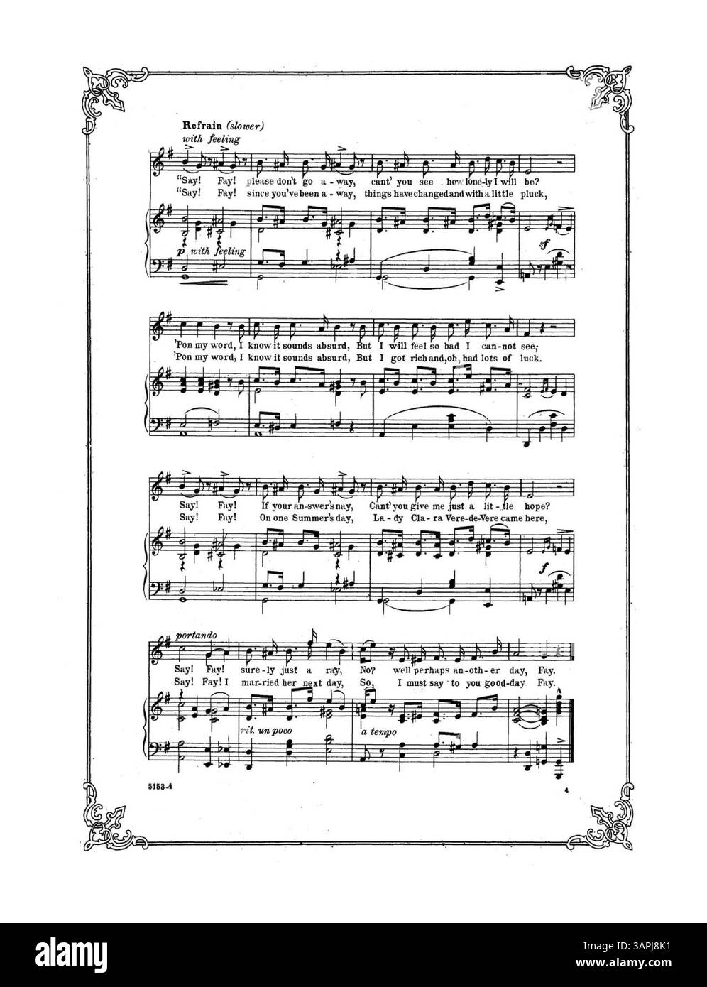 Cover for 'Say Fay' by Marie Doro, a popular song from 'The Little ...