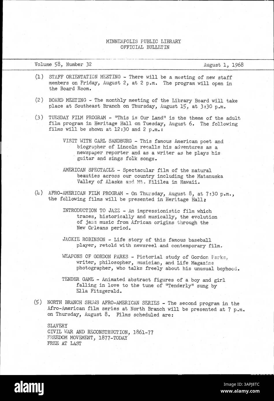 This 1968 edition of the Minneapolis Public Library Official Bulletin ...