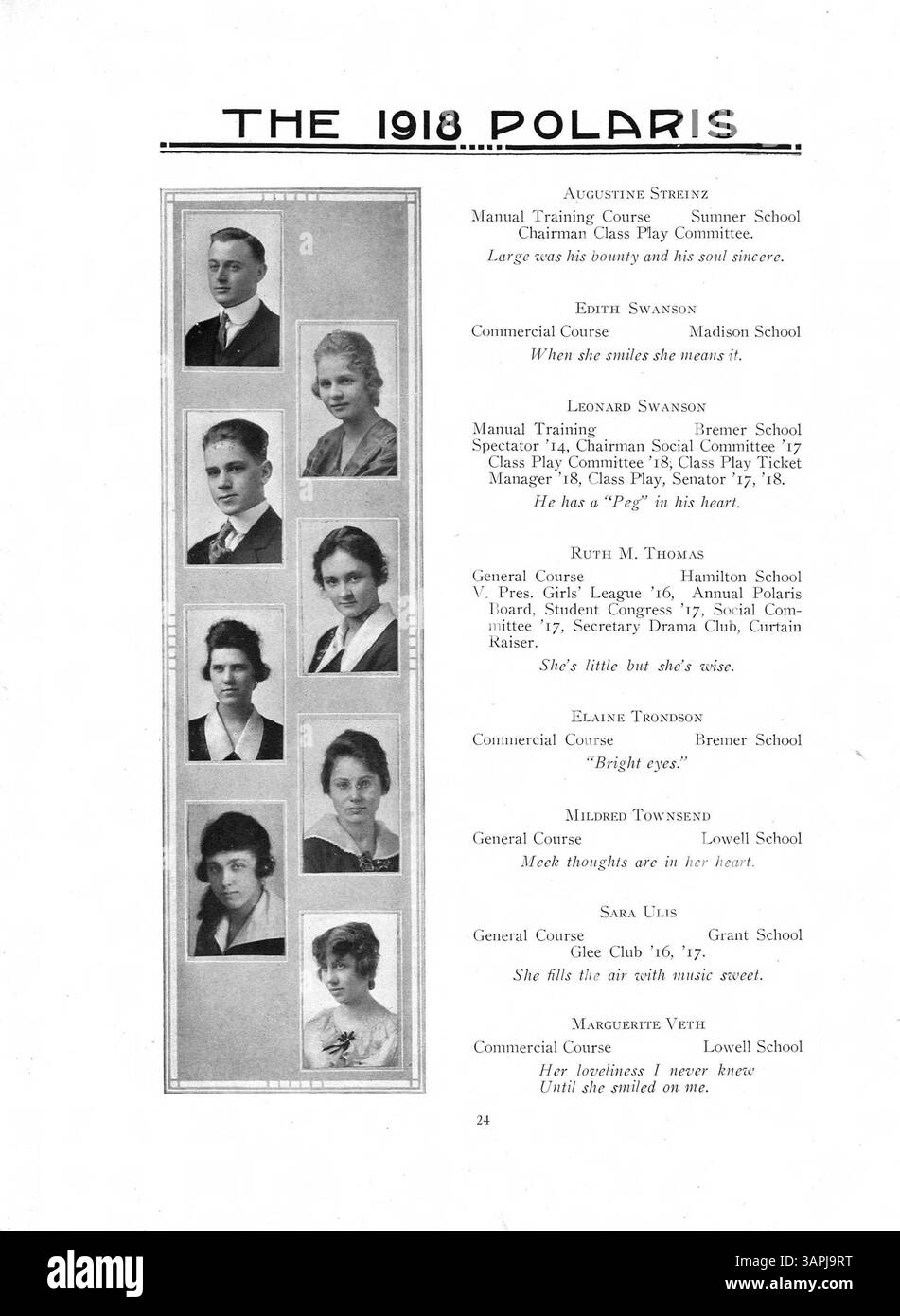 The 'Polaris' yearbook from 1918 highlights student achievements ...