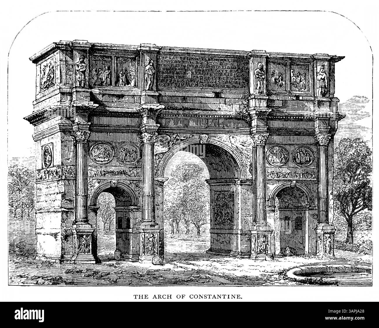 Engraving by W.L.Thomas of the Arch of Constantine Roman Forum Rome ...