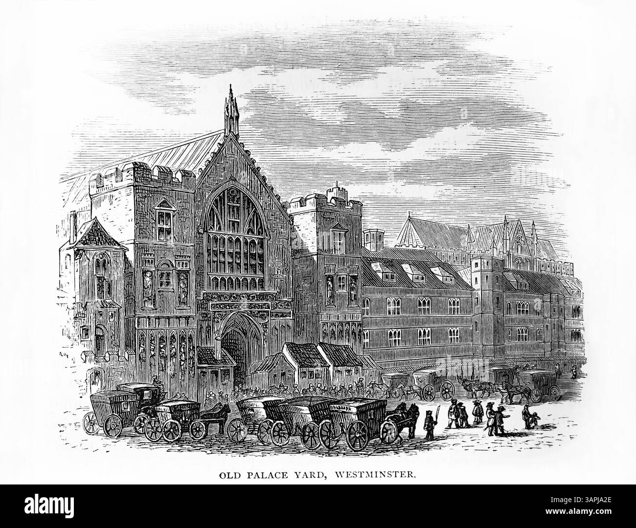 Illustration of the Old Palace Yard in Westminster London during the ...