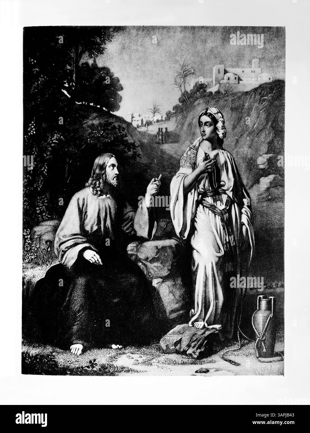 Illustration of Jesus Christ and the Woman of Samaria (Gospel) From ...
