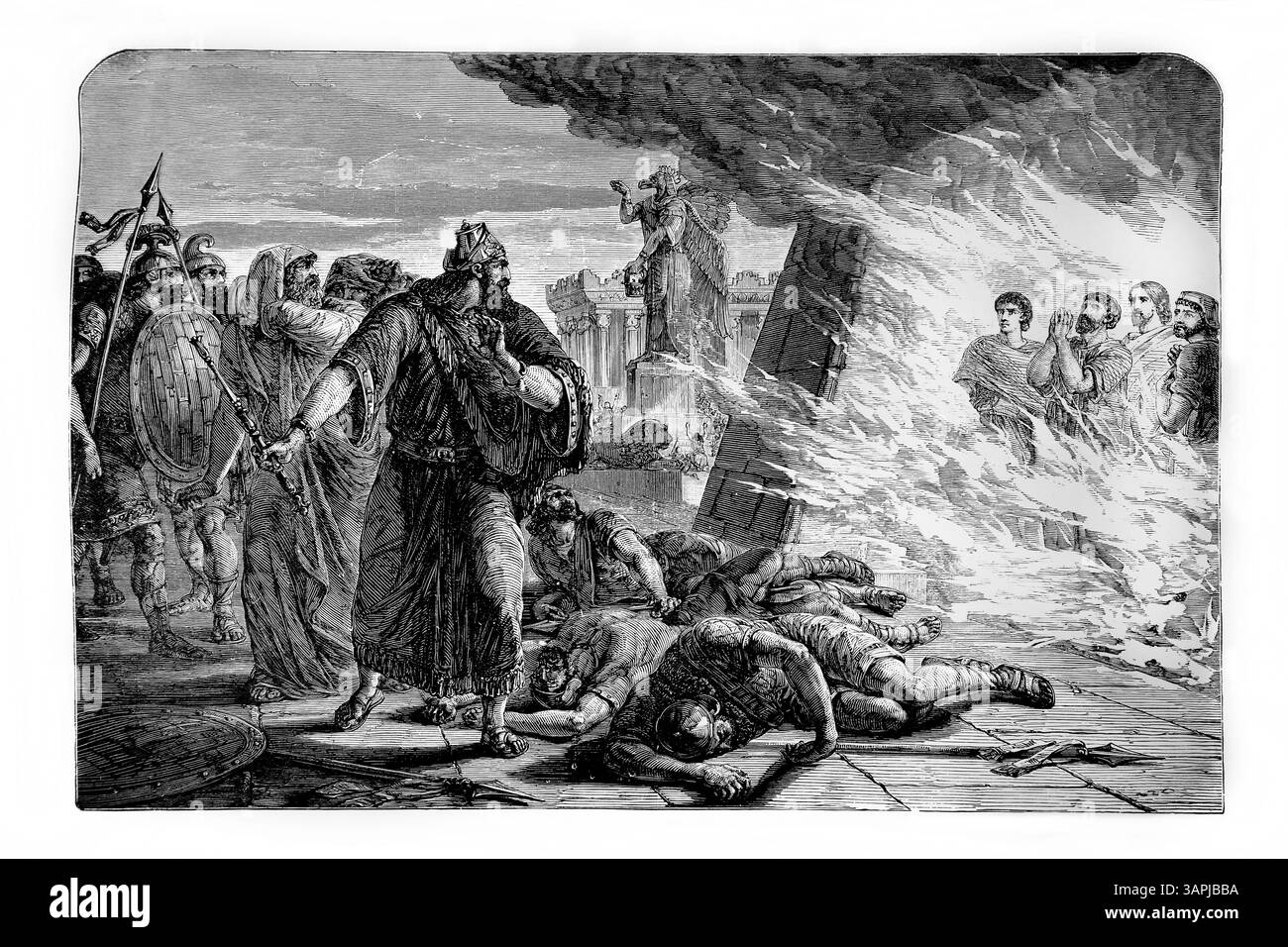 Illustration of the Three Hebrews Mesach, Shadrach and Abed-nego in the ...